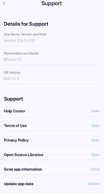 Support, Synchronization & Information – Acubiz Help Center