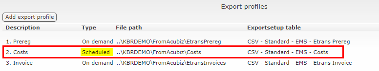 Change Schedule for Exporting Data – Acubiz Help Center